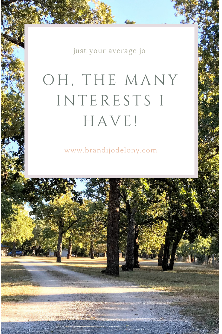 Oh, the Many Interests I Have… | Just Your Average Jo